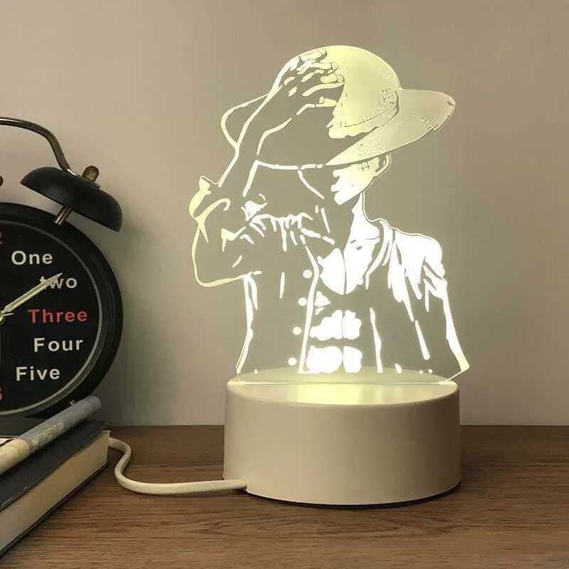 Anime One Piece Luffy 3D Lamp LED Night Lights Toys Roronoa Zoro ...