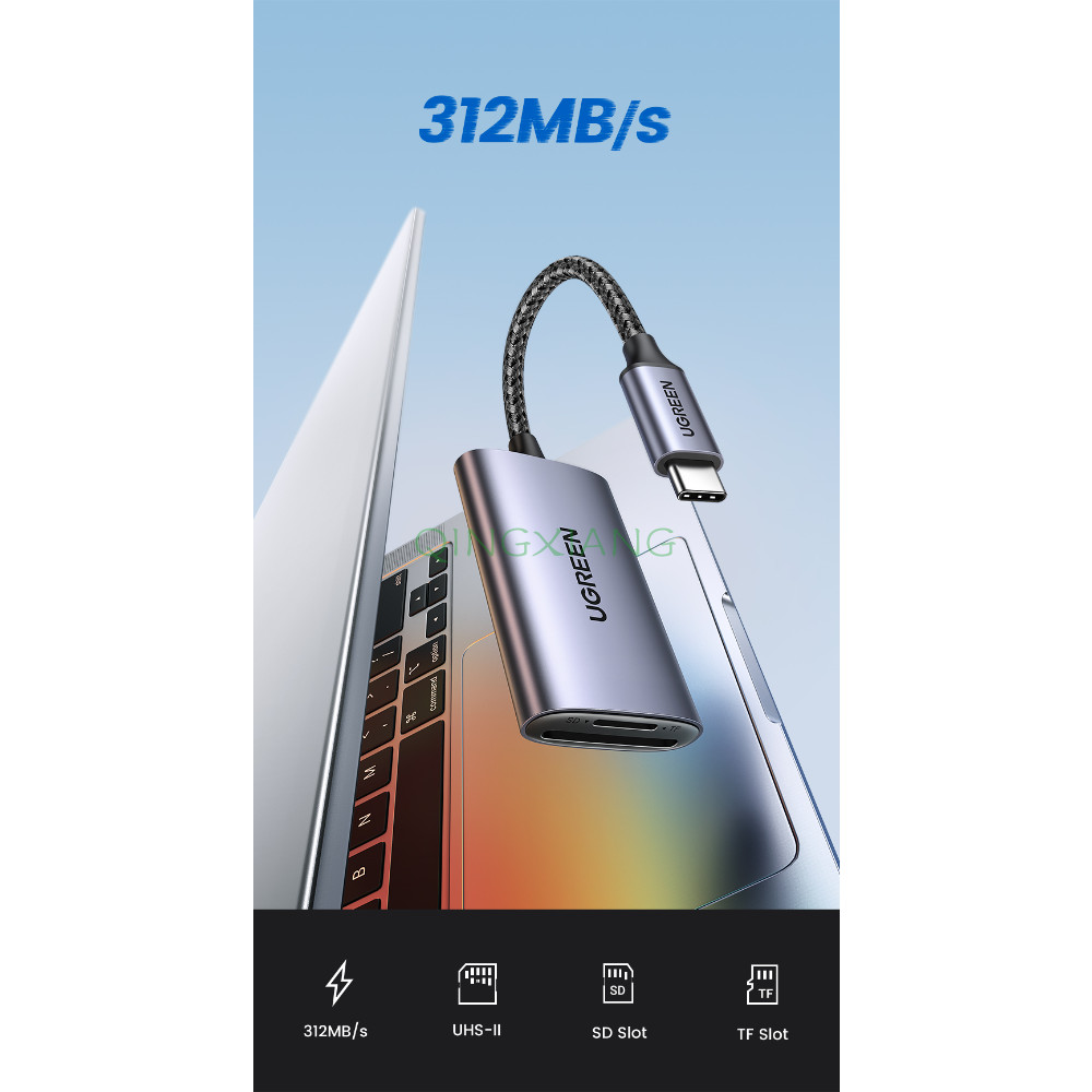 UGREEN Card Reader SD4.0 312MB/s USB-C to SD MicroSD TF Memory Card Adapter for Laptop Phone ...