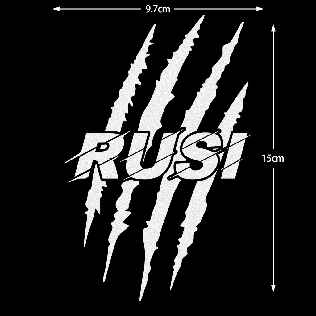 RUSI Logo Sticker Reflective Motorcycle Body Helmet Decal for Rusi Tc ...