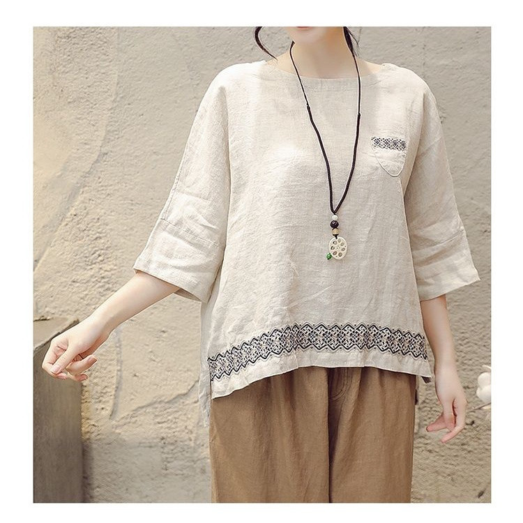 asian inspired attire for women barong blouse ，Cotton and Linen Blouse ...