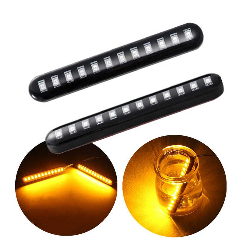 2Pcs 12 LED Moto Sequential Water Flowing Mini Motorcycle Strips Led ...