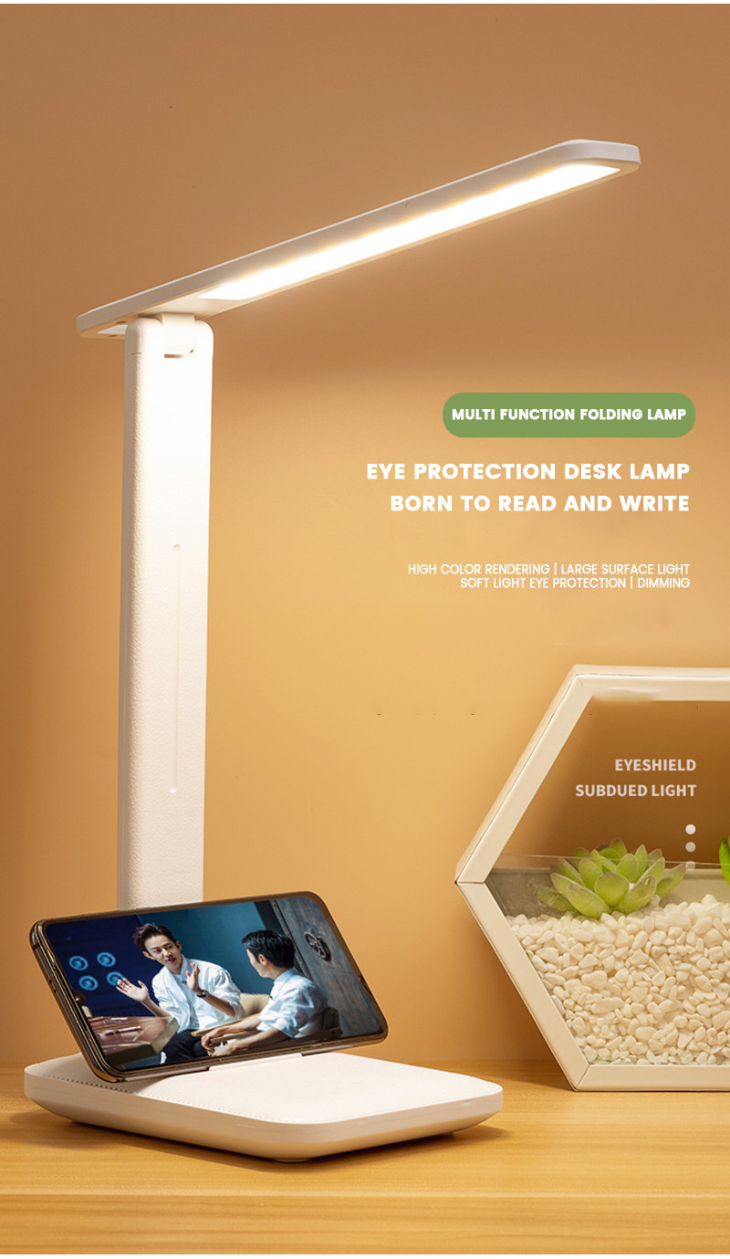 Foldable LED Table Lamp Study Desk Light Bedroom Touch Control Dimmable ...