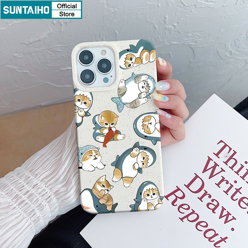 Suntaiho Funny Cute Mofusand Shark Cat Pattern Casetify Phone Case for ...