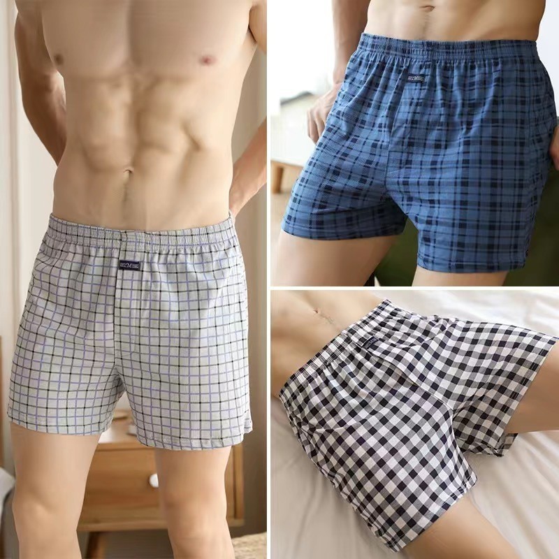 3 Pcs Set Men's Cotton Boxers Loose Boxers Large Size High Waist All ...