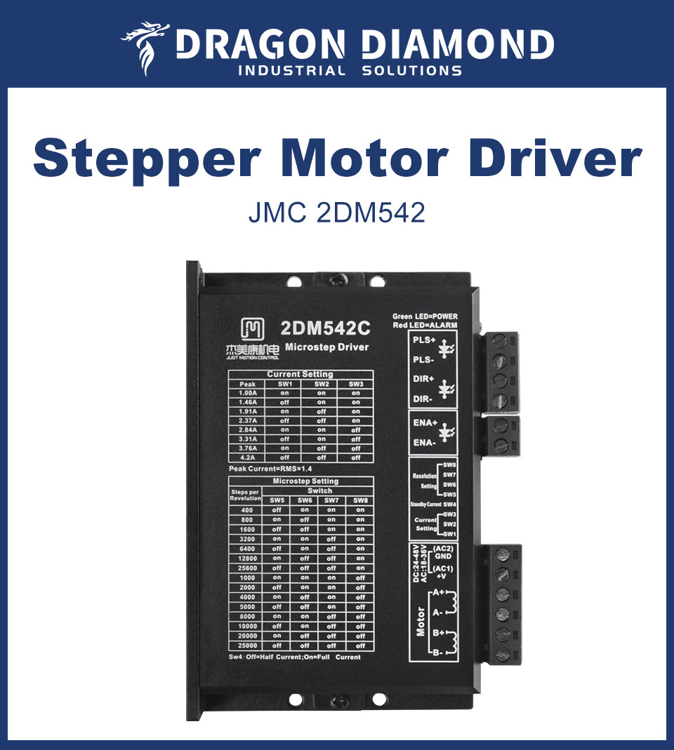 JMC 2DM542C Stepper Motor Driver Nema 23 2-Phase Output 24-48VDC Hybrid ...