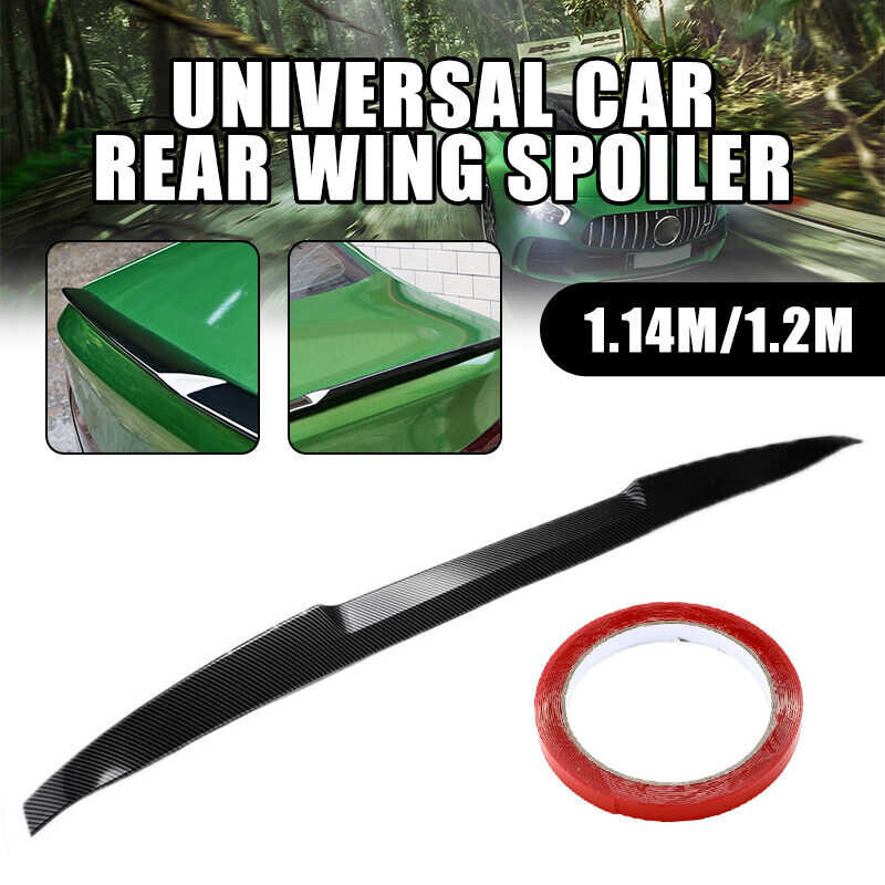Universal Carbon Fiber Black Rear Trunk Spoiler Lip Wing For All Car ...