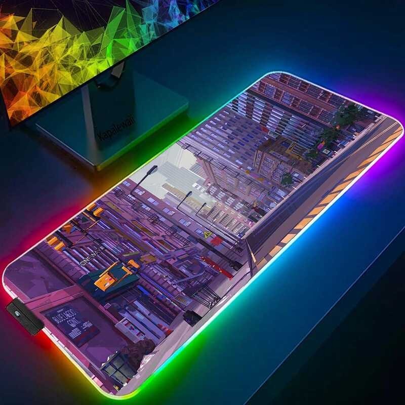 Gaming Speed Keyboard Pads Sakura RGB Desk Mat XXL Pc Gamer Mousepad ...