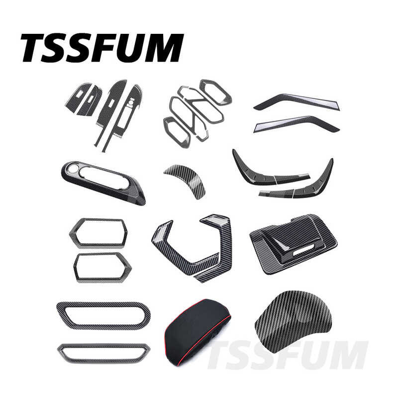 Car Interior Carbon Fiber Full Set Sticker Control Gear Shift Panel ...