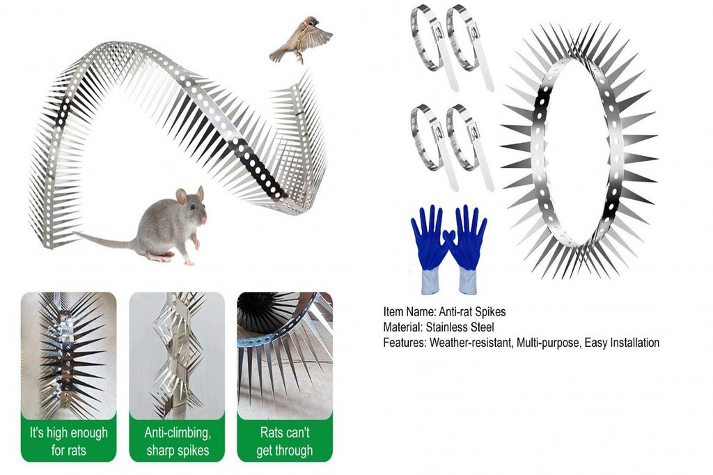 SOU Flexible Tree Trunk Spike Guard Stainless Steel Squirrel Baffle ...