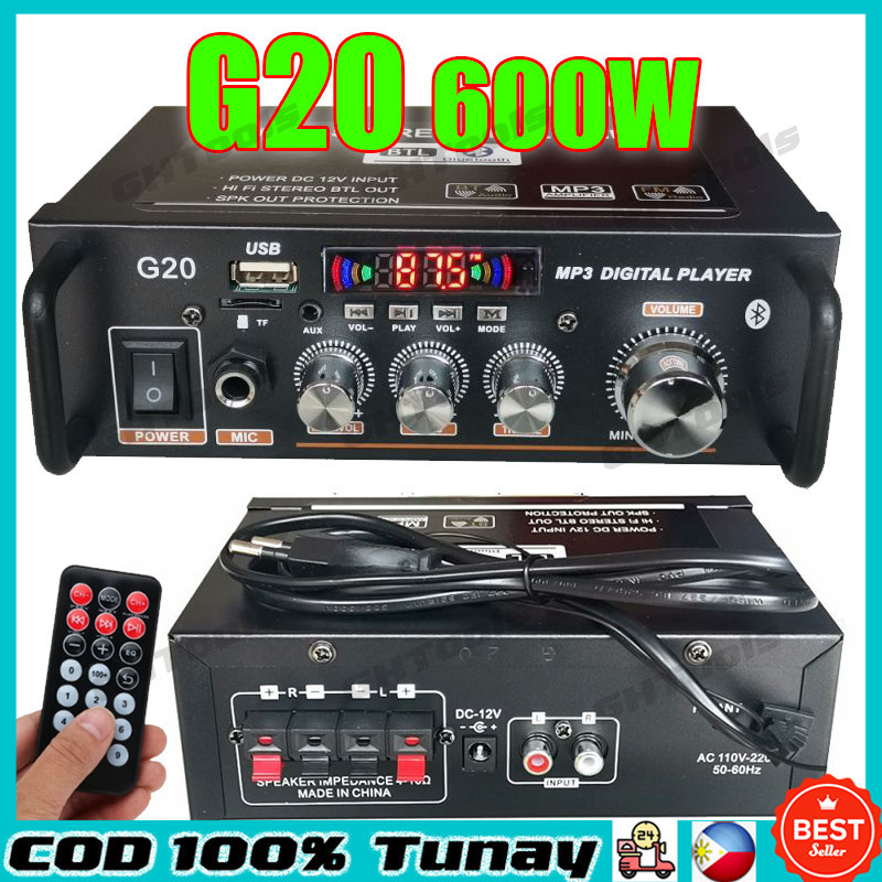 G20 600W Smart Digital Stereo Audio Amplifier HIFI Bluetooth Amplifier ...