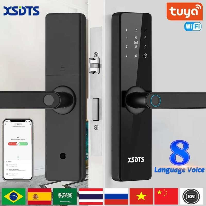 Wifi Tuya Electronic Door Lock Gamit Ang Biometric Fingerprint Smart ...