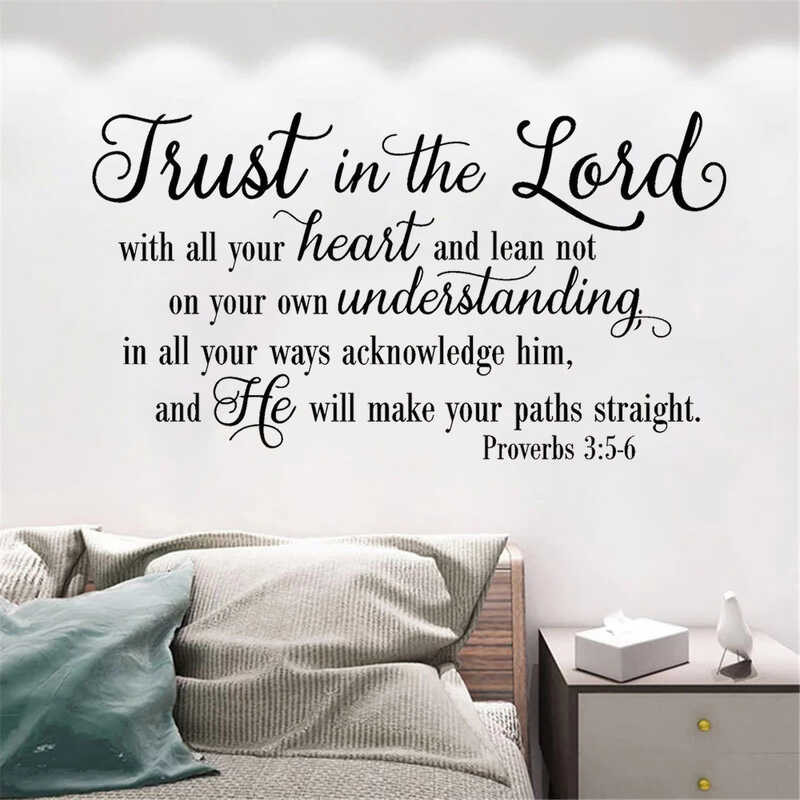 Proverbs 3:5-6 Wall Decals Trust In The Lord Quotes Stickers Vinyl Room ...