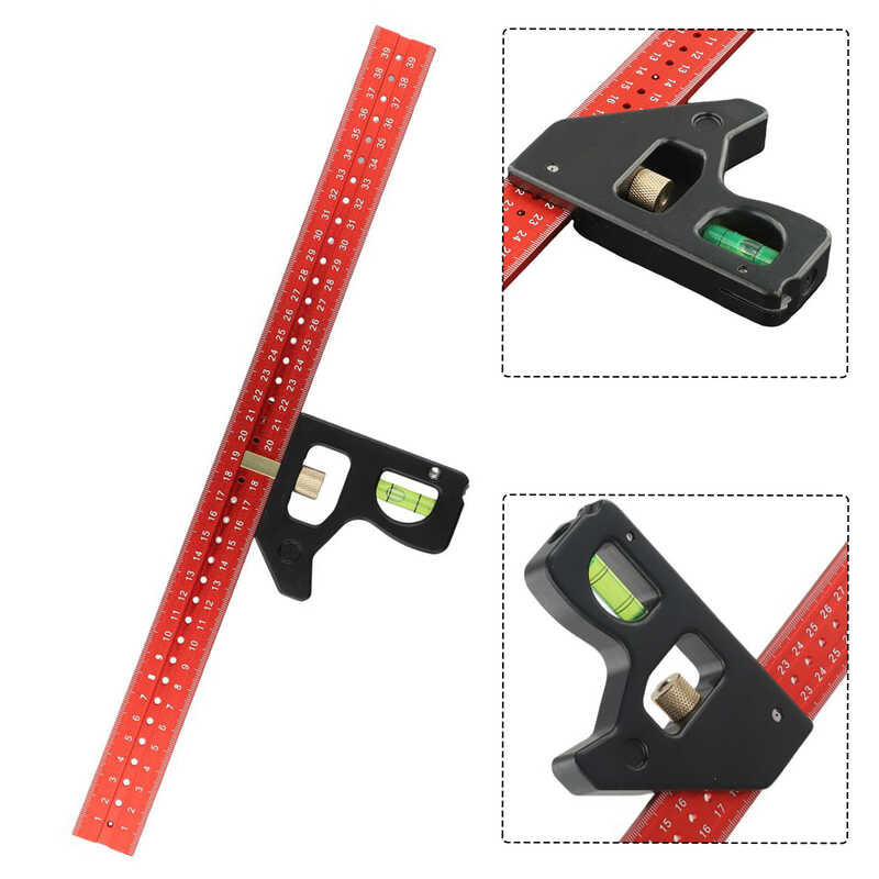 300/400 mm Combination Right Angle Ruler Adjustable Movable Level Gauge ...