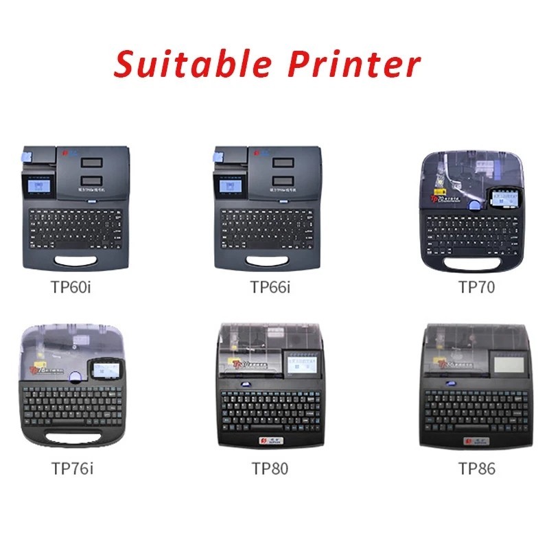 TP-R100B / TP-R1002B Supvan PVC Sleeve Heat Shrink Tube tape Black Ribbion for TP70 TP76i TP80 ...