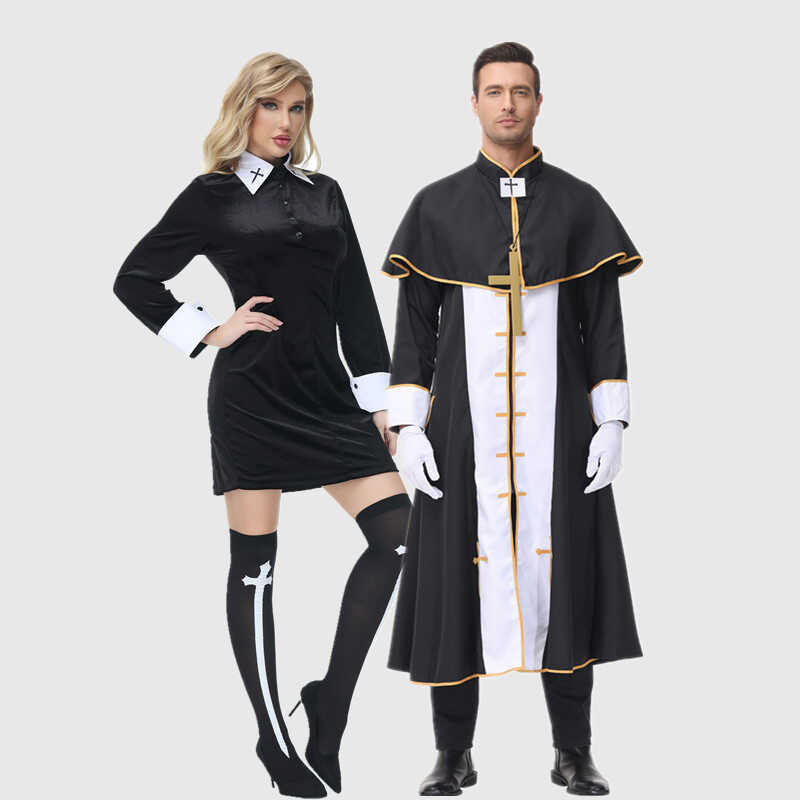 Halloween Adult Makeup Ball Costume Cosplay Costume Priest Virgin Mary ...