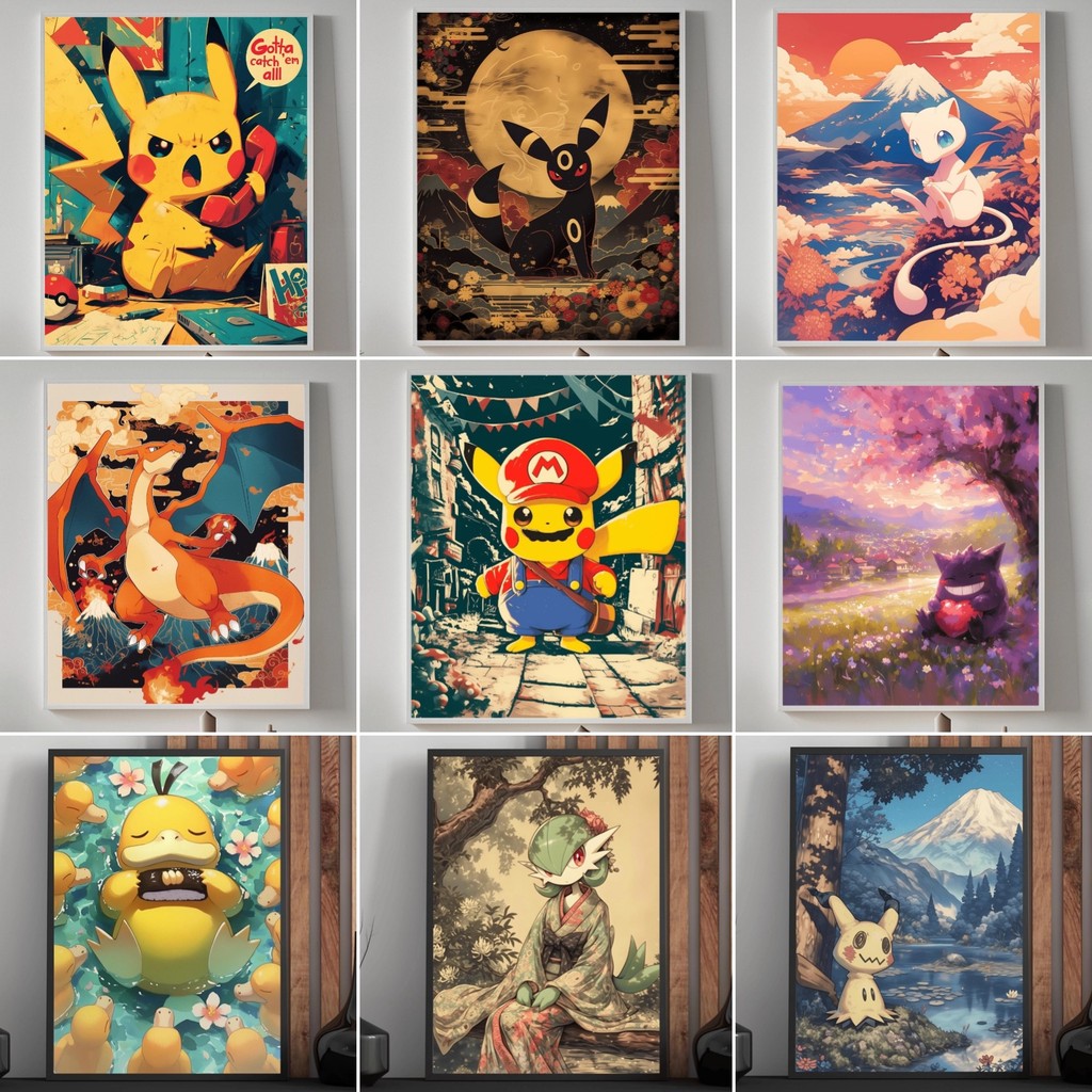 Pokemon Starters poster, Anime Poster, High Quality, Printable Wall Art ...