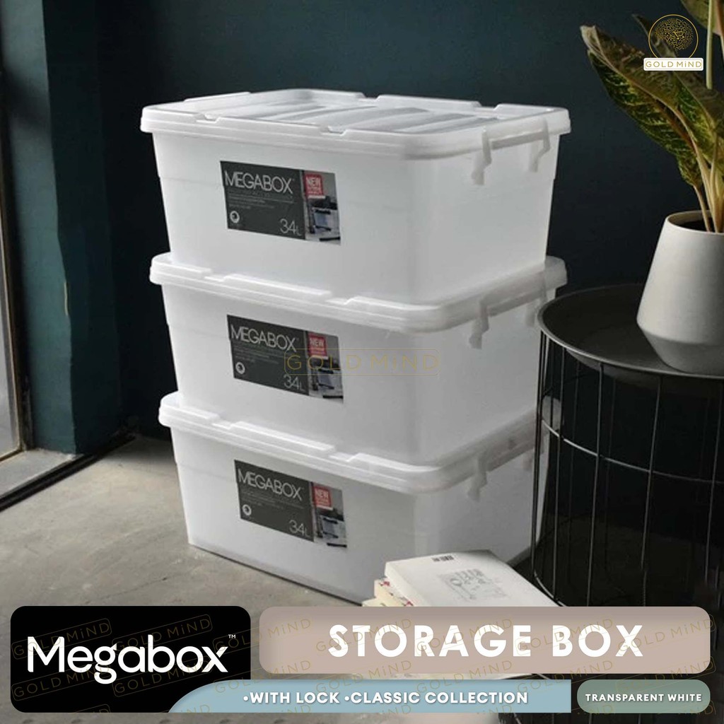 Megabox Organizer Storage Box Transparent Clear Bundle of 2 | Shopee ...