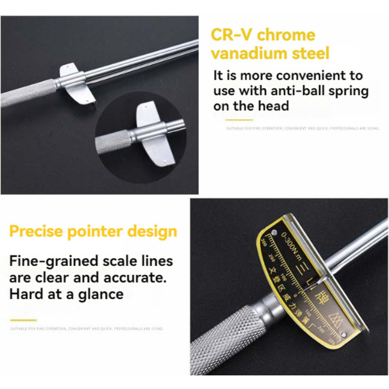 Torque Wrench Beam Steel Pointer Socket Torque Wrench Tool manual ...