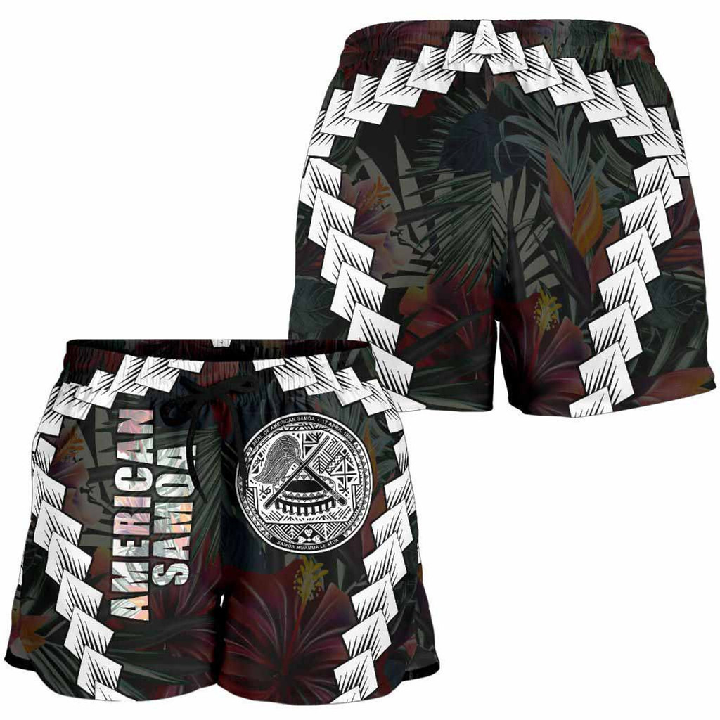 Polynesian Samoan Tribal Tattoo Designer Women's Shorts Summer Beach ...