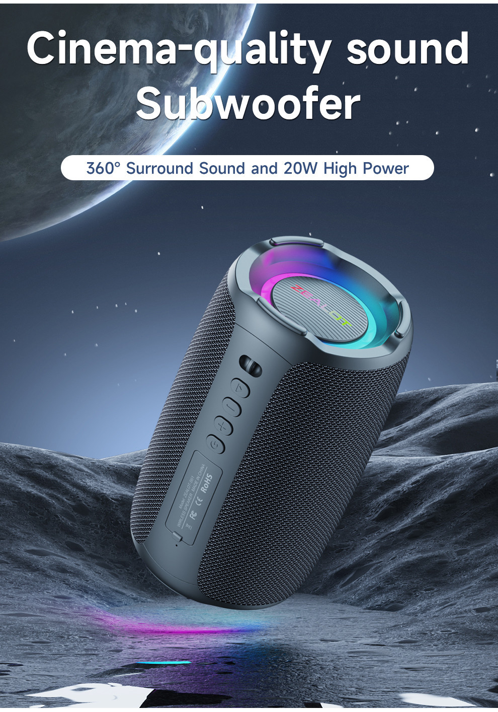 ZEALOT S61 Bluetooth Speaker Wireless Subwoofer TWS Heavy Bass Stereo ...