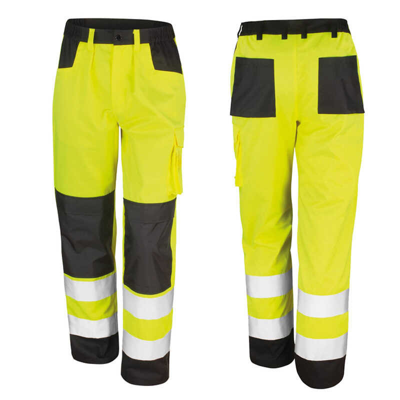 ♥ Cotton Reflective Men Multi Pockets Hi Vis High Visibility Work Wear ...