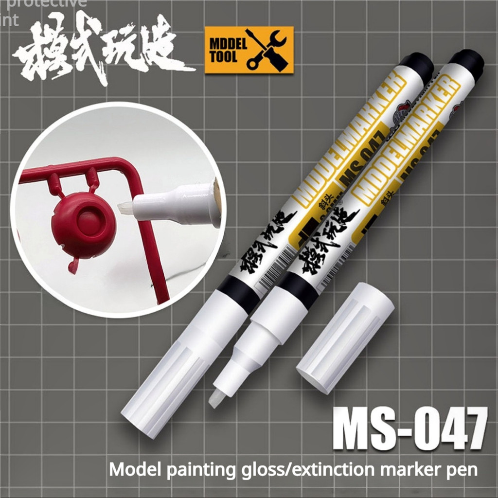 MS047 Matte Glossy Color Top Coat Marker Erase Pen for Gundam Gunpla ...