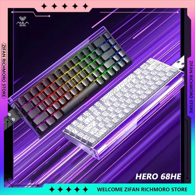 New AULA HERO 68He RGB Wired Magnetic Switch Gaming Keyboard E-Sports ...