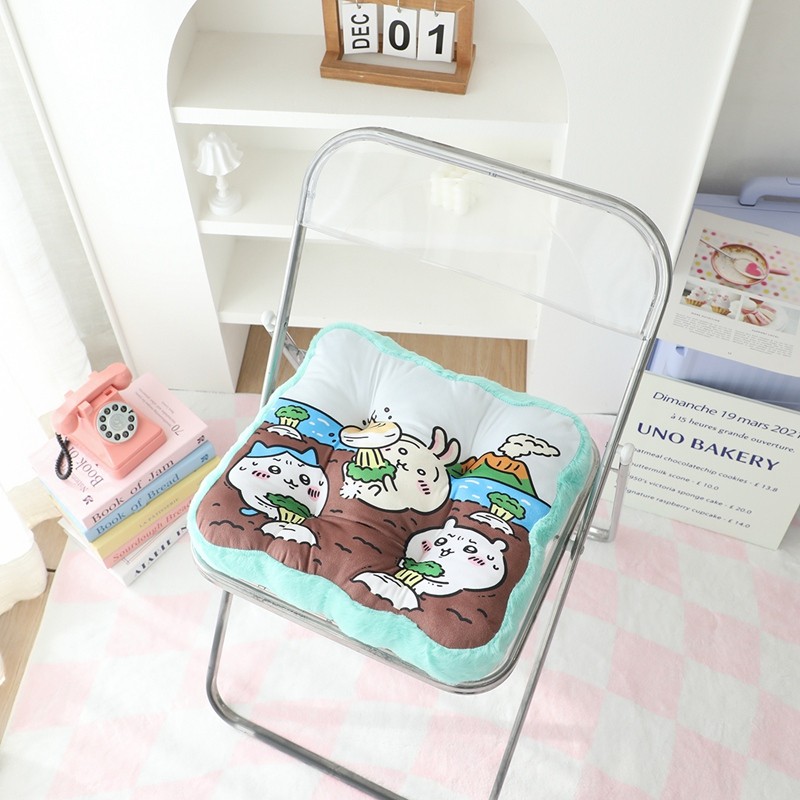Miniso Chiikawa Fluffy Cushion Cute Cartoon Anime Chiikawa Chair Seat ...