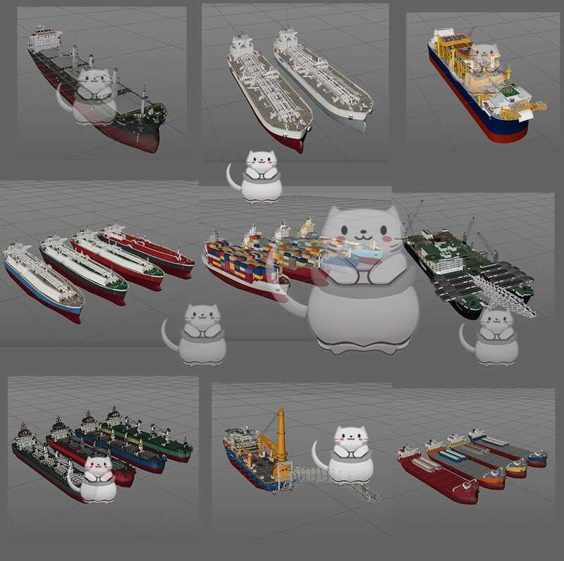 Industrial Ship Transport Ship Engineering Ship Ship Blender/C4D/3Dmax/Maya Model obj | Shopee ...
