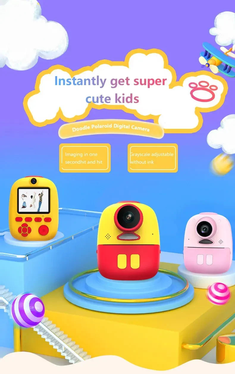 2025 New Mini Instant Print Cameras D10 Children Instantane Kamera Toys ...