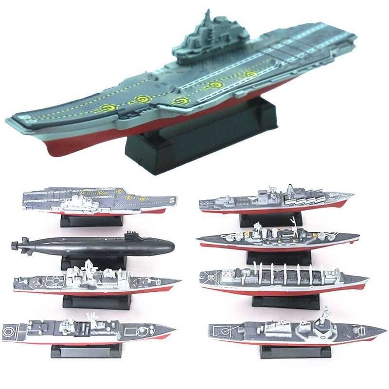 8Pcs 4D Scale Assembly Ship Model Liaoning Battleship Aircraft Carrier ...