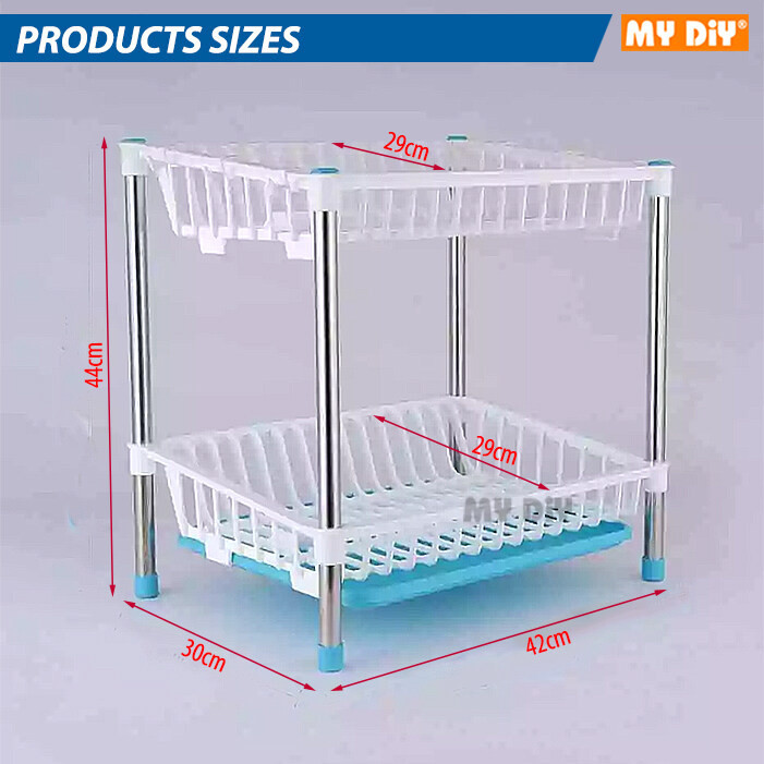 MULTIFUNCTION DOUBLE DECK DISH RACK / RAK PINGGAN MANGKUK 2 TINGKAT / 2 ...