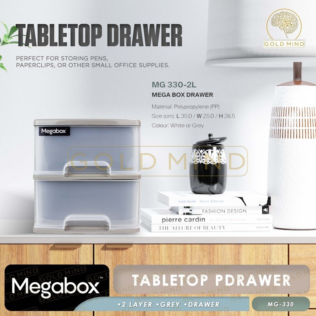 Megabox Mg-330 Drawer 2 Layers White, Gray | Shopee Philippines