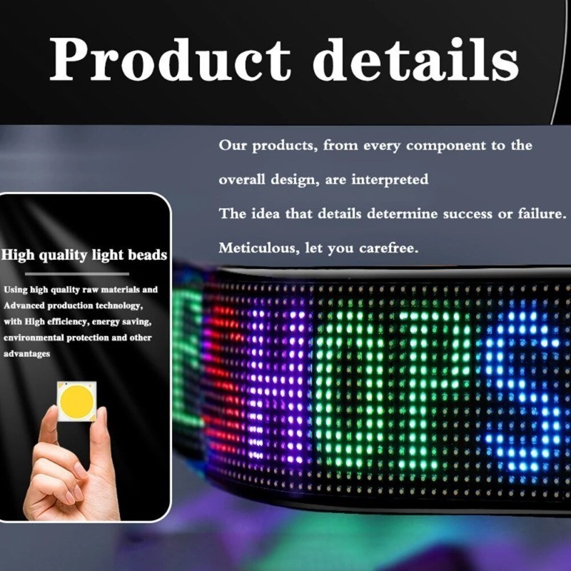 LED Pixel Soft Display, Programmable LED Screen Night Light, APP ...