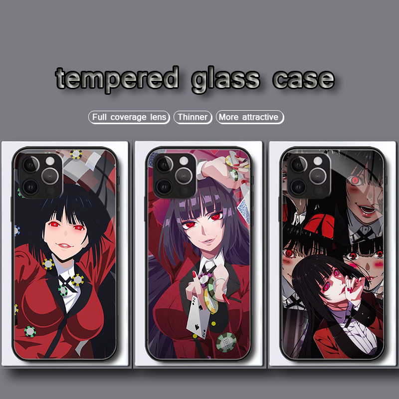 for iPhone 13 12 Mini Pro XS Max Tempered glass case K340 Jabami Yumeko ...