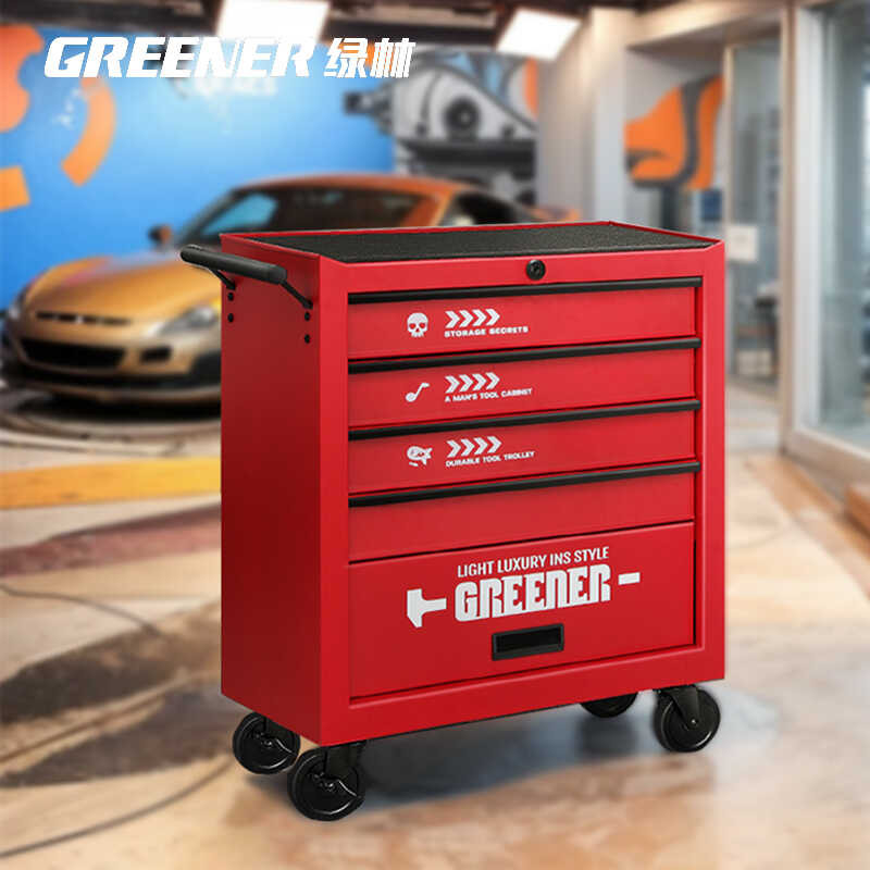 Green cart, small cart workshop, mobile auto repair box, storage rack ...