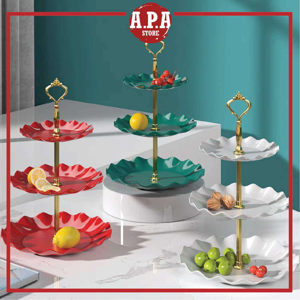APA 3 Layer High Tea Stand Cake Dessert Cupcake Cookies Fruit Candy ...