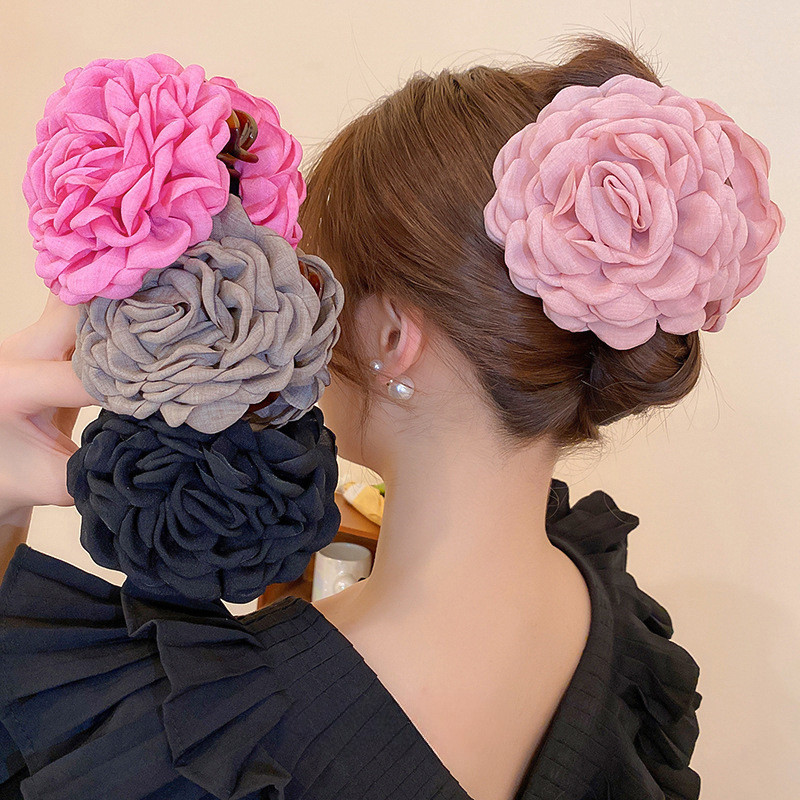 【Magpie】1PC Elegant Flower Shaped Hair Grab Clip Exquisite Artificial ...