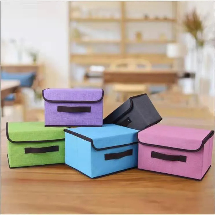 DHD 2in1 Plain Color Foldable Storage Box Organizer With Cover set ...