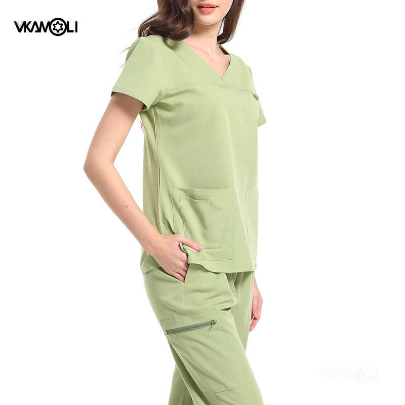 LY ♛ Slim Fitting Operating Suit Elasticity Scrubs Sets Operating Nurse ...