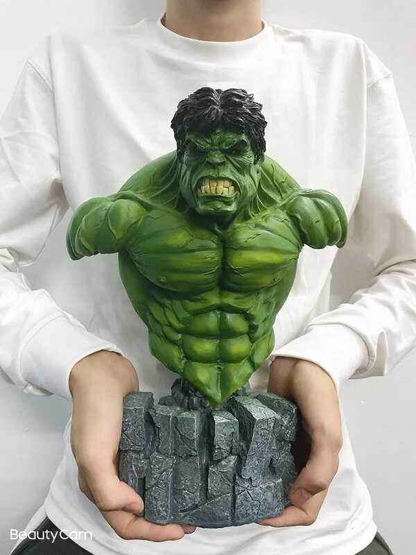 30Cm 1/4 Superhero Green Giant Hulk Bust Action Figure Resin Statue Toy ...