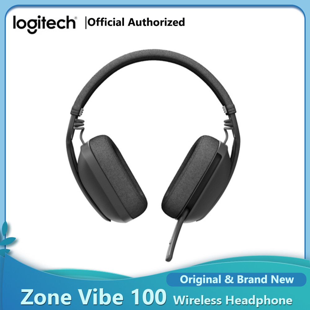 Logitech Zone Vibe 100 Wireless Headphone Bluetooth Headset Over-Ear ...