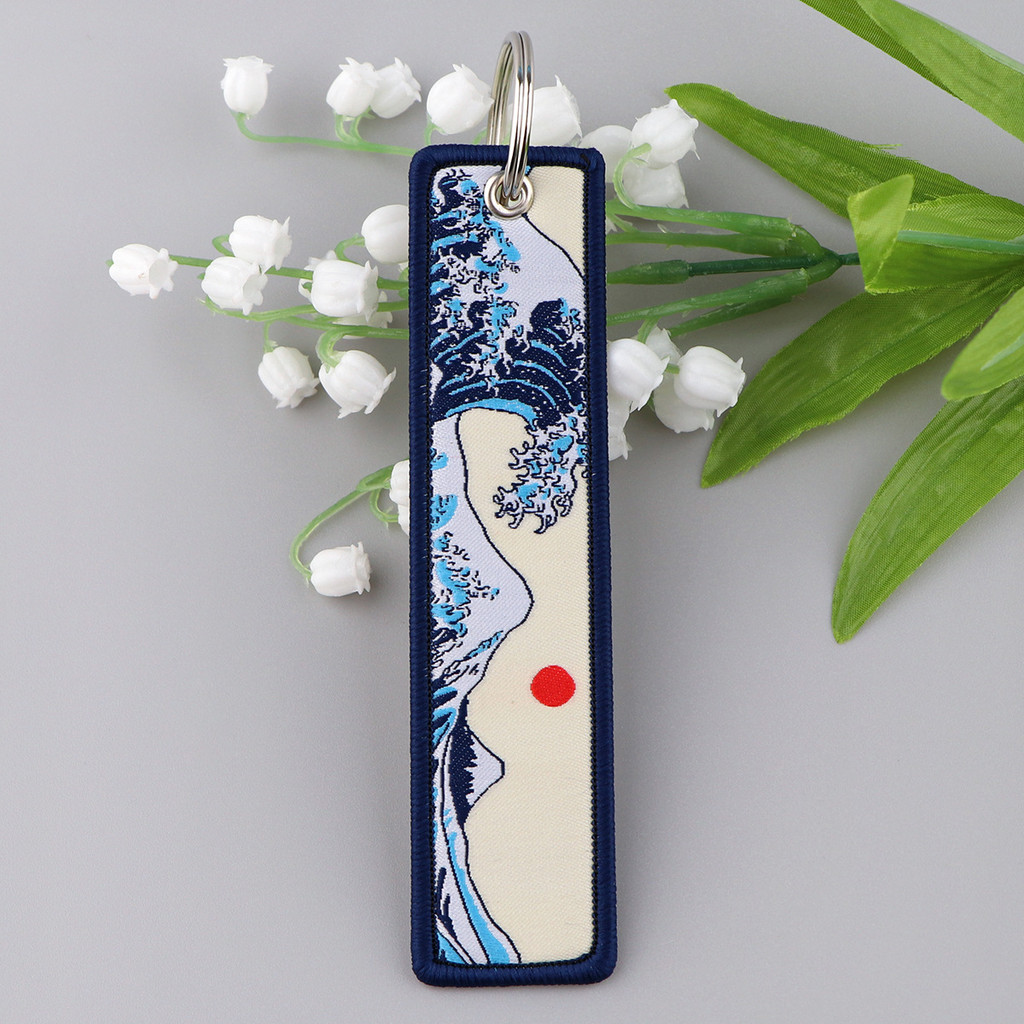 Japanese Wave Weaving Mark Keychain Koi Pendant Student ID Pendant ...