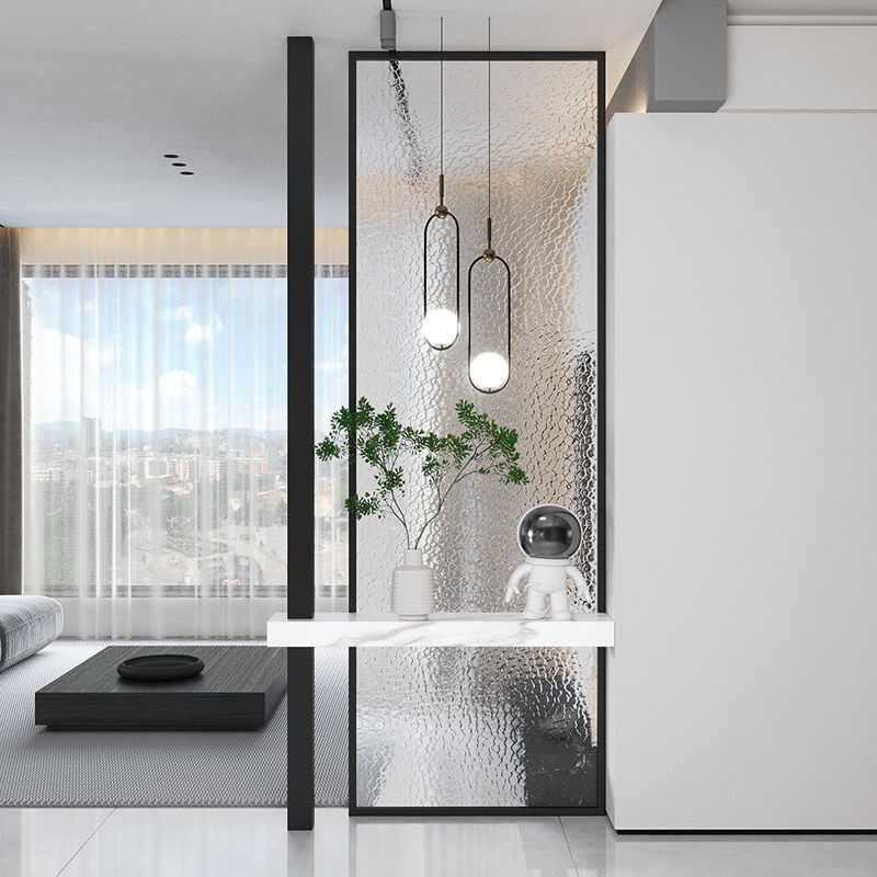 Simple and modern Changhong water patterned glass screen partition wall ...