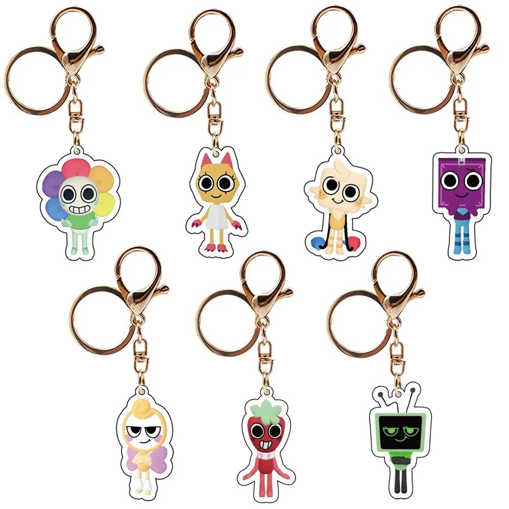 Horror Game Dandy's World Keychains for Accessories Bag Shrimpo Gigi ...