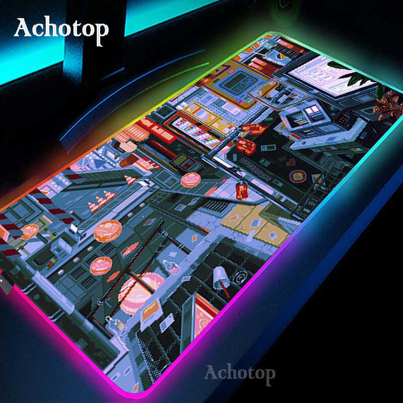 Pixel Art Gaming RGB MousePad XXL Computer Laptop Gamer Extended Mouse ...