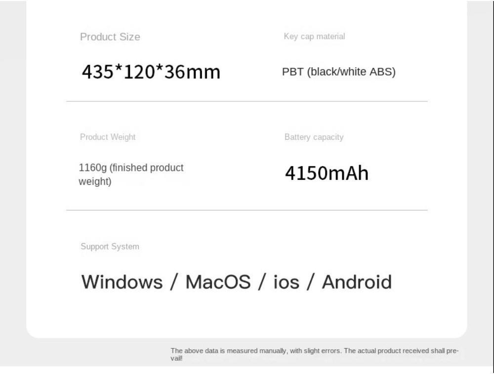 Royal Kludge RK108 Keyboard Mechanical 100% Layout RGB Bluetooth 3-mode ...