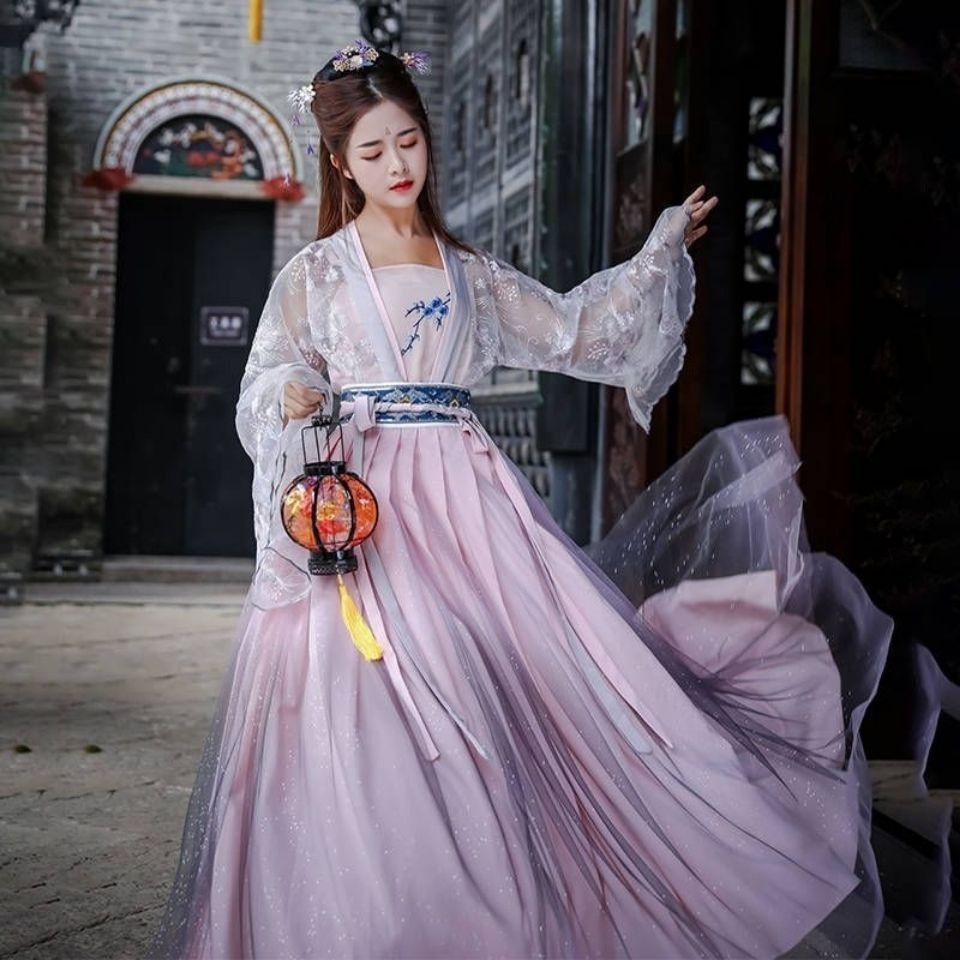 New Hanfu Suit Female Flower God Fu Cang Haifu Waist-Length Embroidered ...