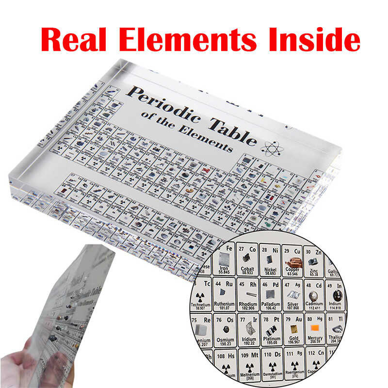 Periodic Table With Real Elements 3D Acrylic Source Chemical Periodic ...