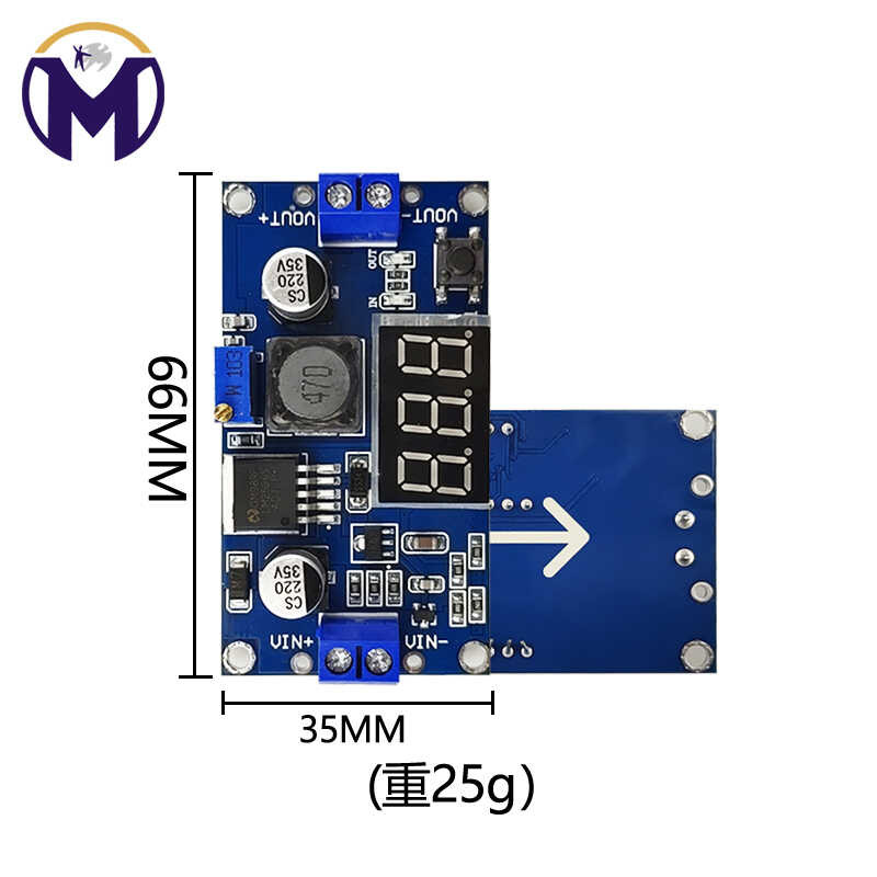 LM2596 DC-DC Adjustable Voltage Reduction Module with Digital Display ...